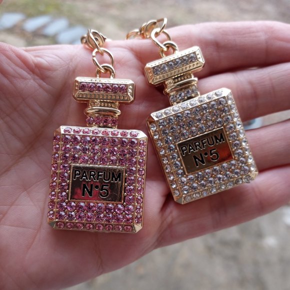 Accessories | Crystal Rhinestone Perfume Bottle Keychain Bagpurse Key ...